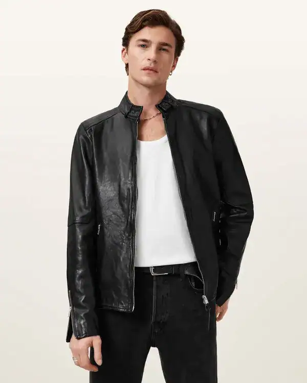 Allsaints Cora Leather Jacket - Jet Black | Editorialist